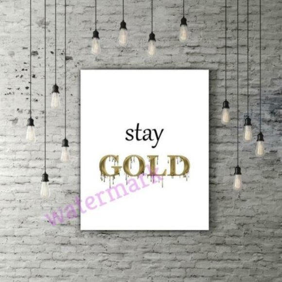 Wall Decor | Motivational Stay Gold Quote Photo 8x1 | Poshmark